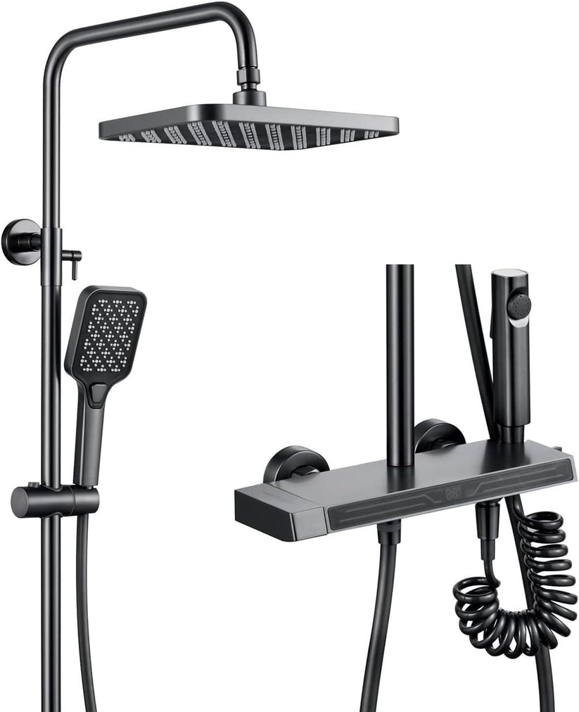 InArt Shower Panel & Mixer Tap Set: Hot/Cold Water, Digital Bath Showe ...