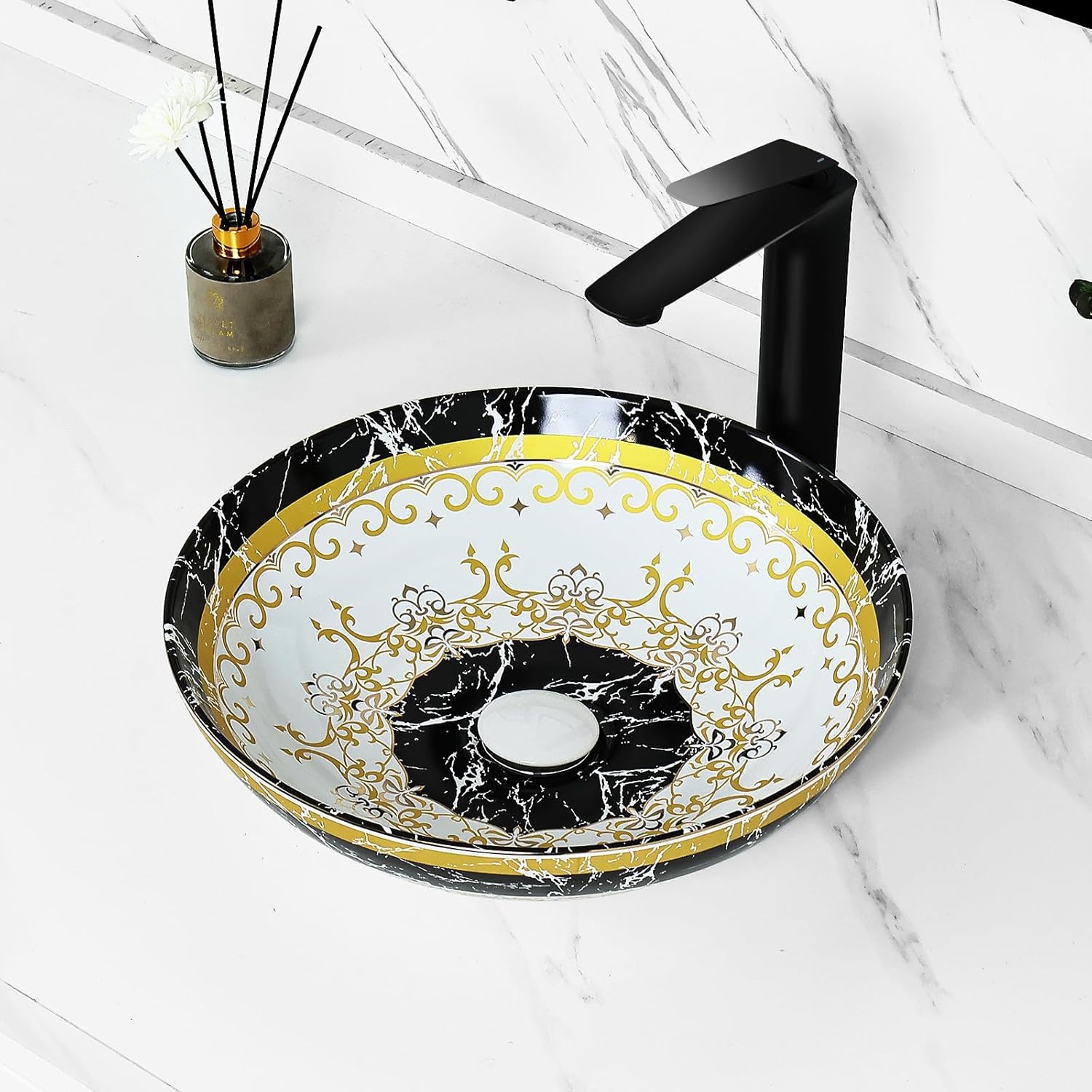 InArt Table Top Wash Basin Design 40.5 x 40.5 CM Mexican Design DW338 ...
