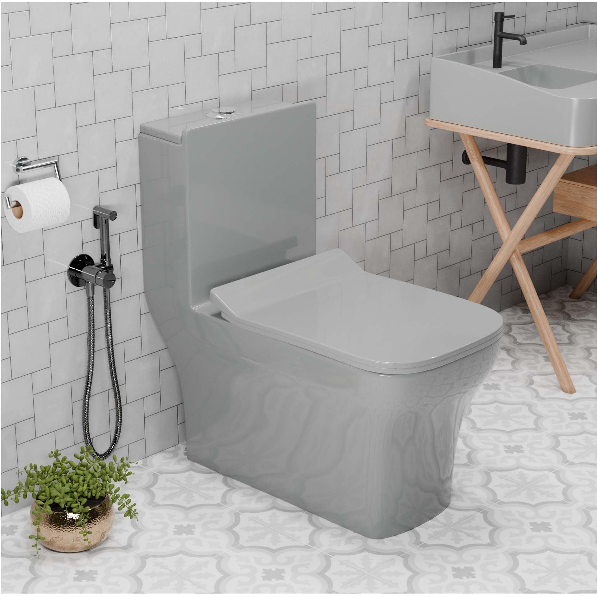 InArt Ceramic One Piece Western Toilet Commode - European Commode Wate ...