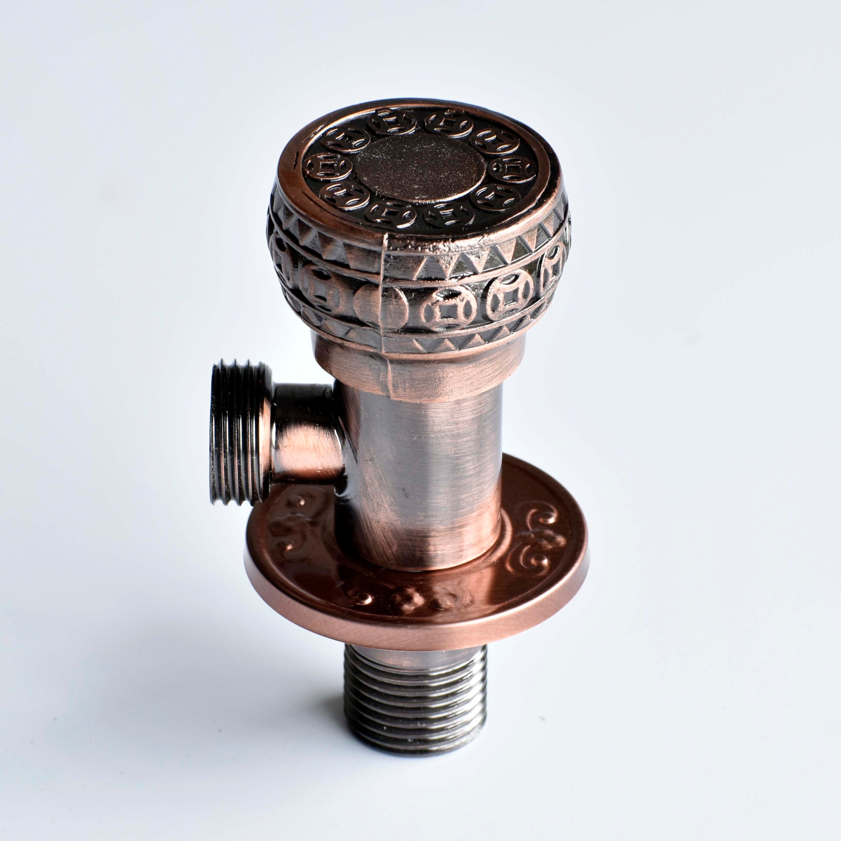 InArt Zinc Angle Valve, Stop Cock with Wall Flange, Antique Brass Fini ...