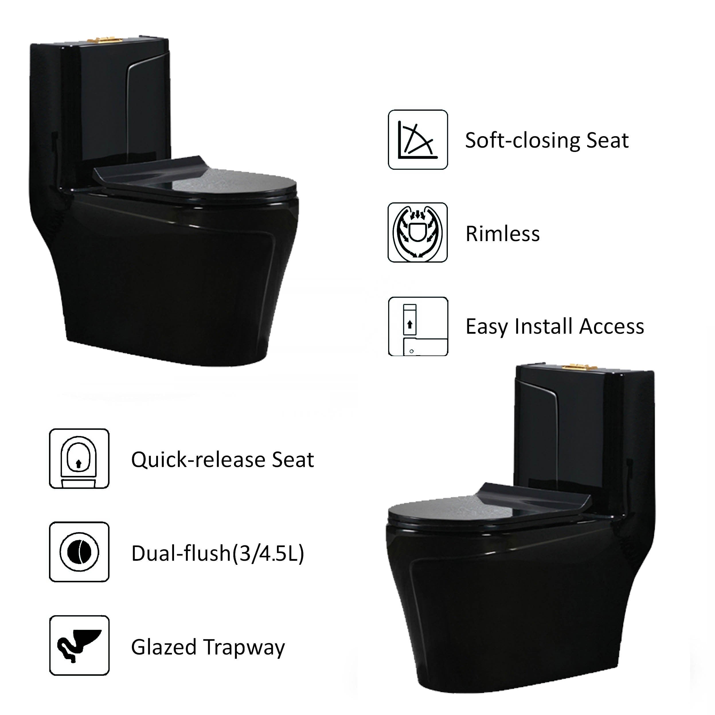 inArt One Piece Toilet Commode Rimless Syphonic - Ceramic Western Toil ...