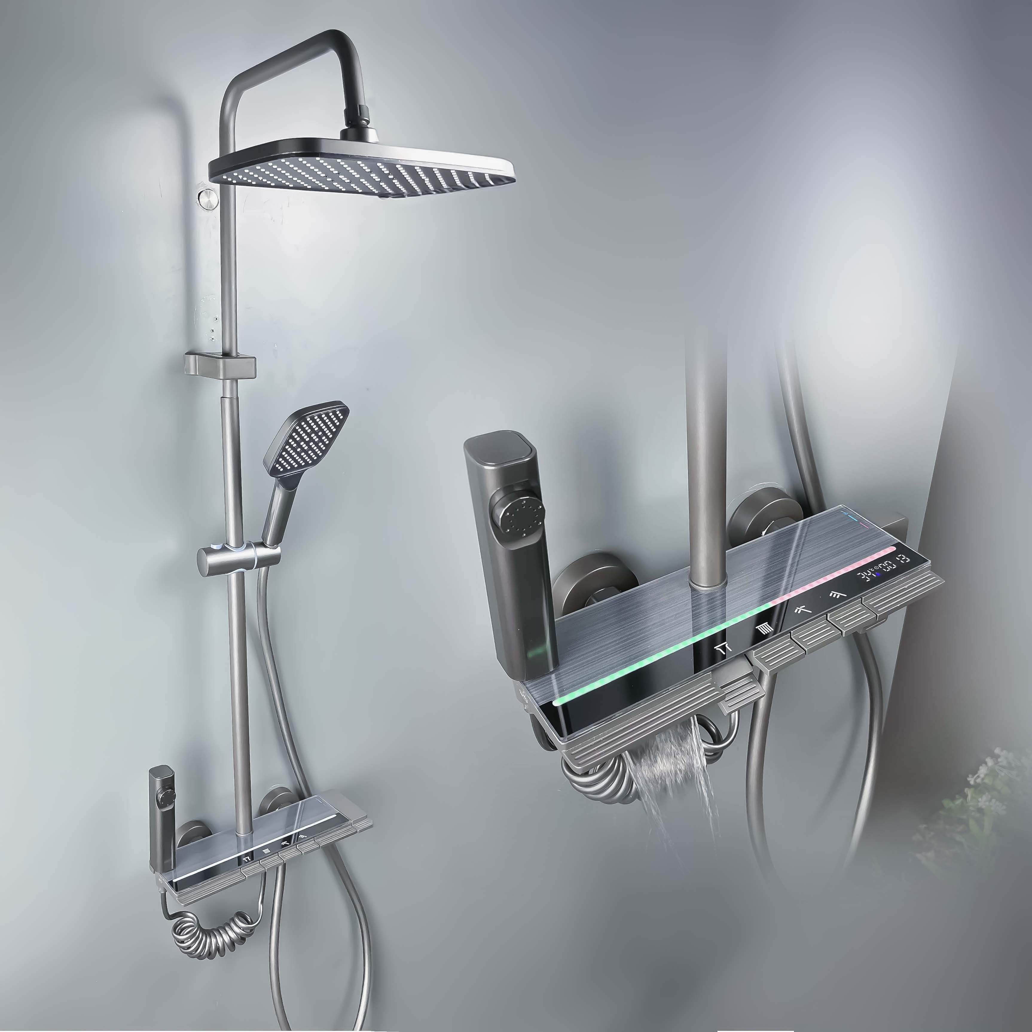 InArt Thermostatic Shower System Digital Display Shower Faucet Set Wal ...