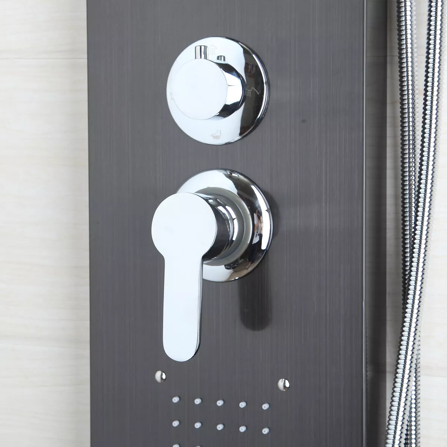 InArt Stainless Steel Shower Panel Tower System, Wall-Mount Shower Pan ...