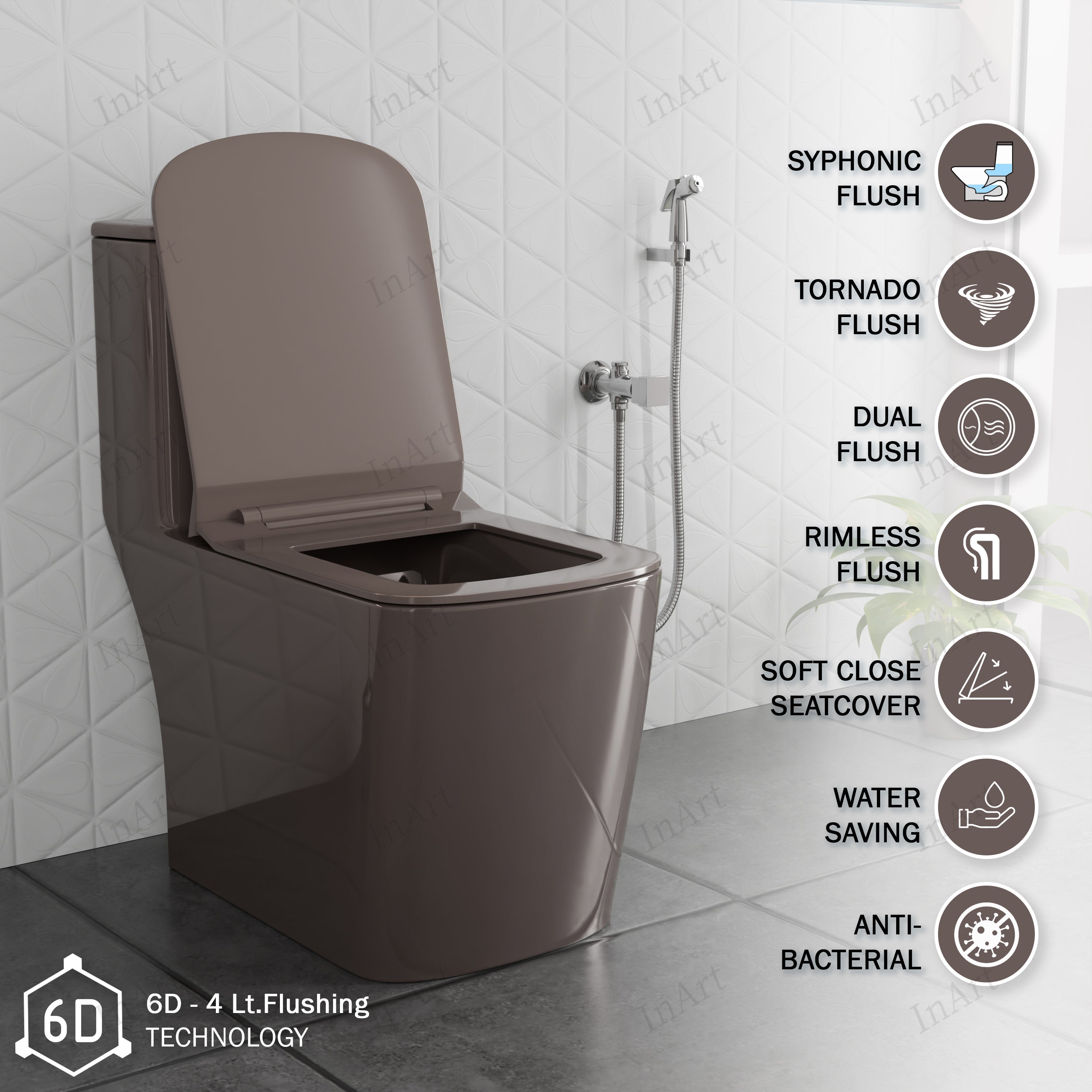 InArt Ceramic Floor Mounted Western Toilet - European Water Closet Syp ...