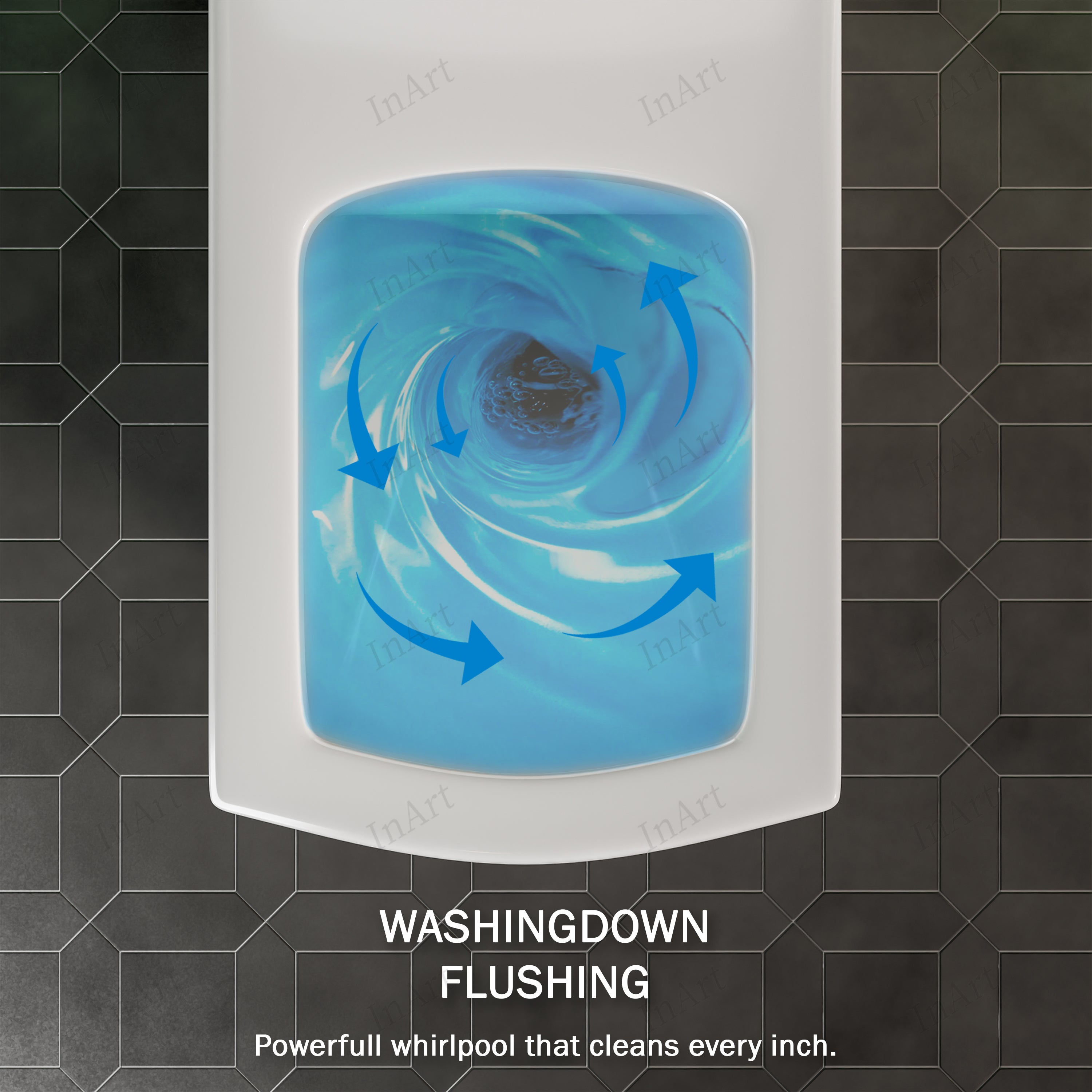 InArt Ceramic Floor Mounted European Water Closet | Western Toilet Com