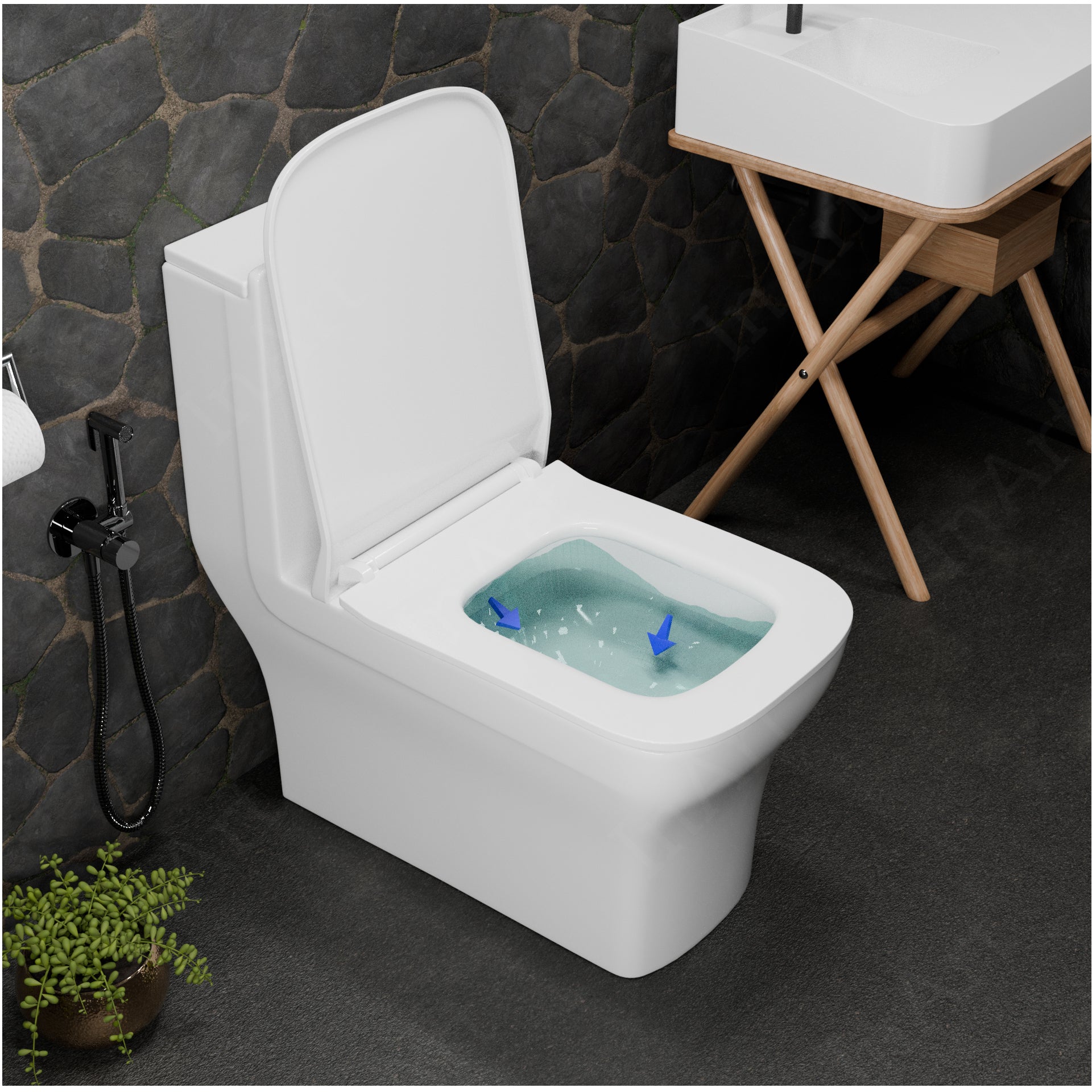 InArt Western Floor Mounted One Piece Water Closet Ceramic Western Toi ...