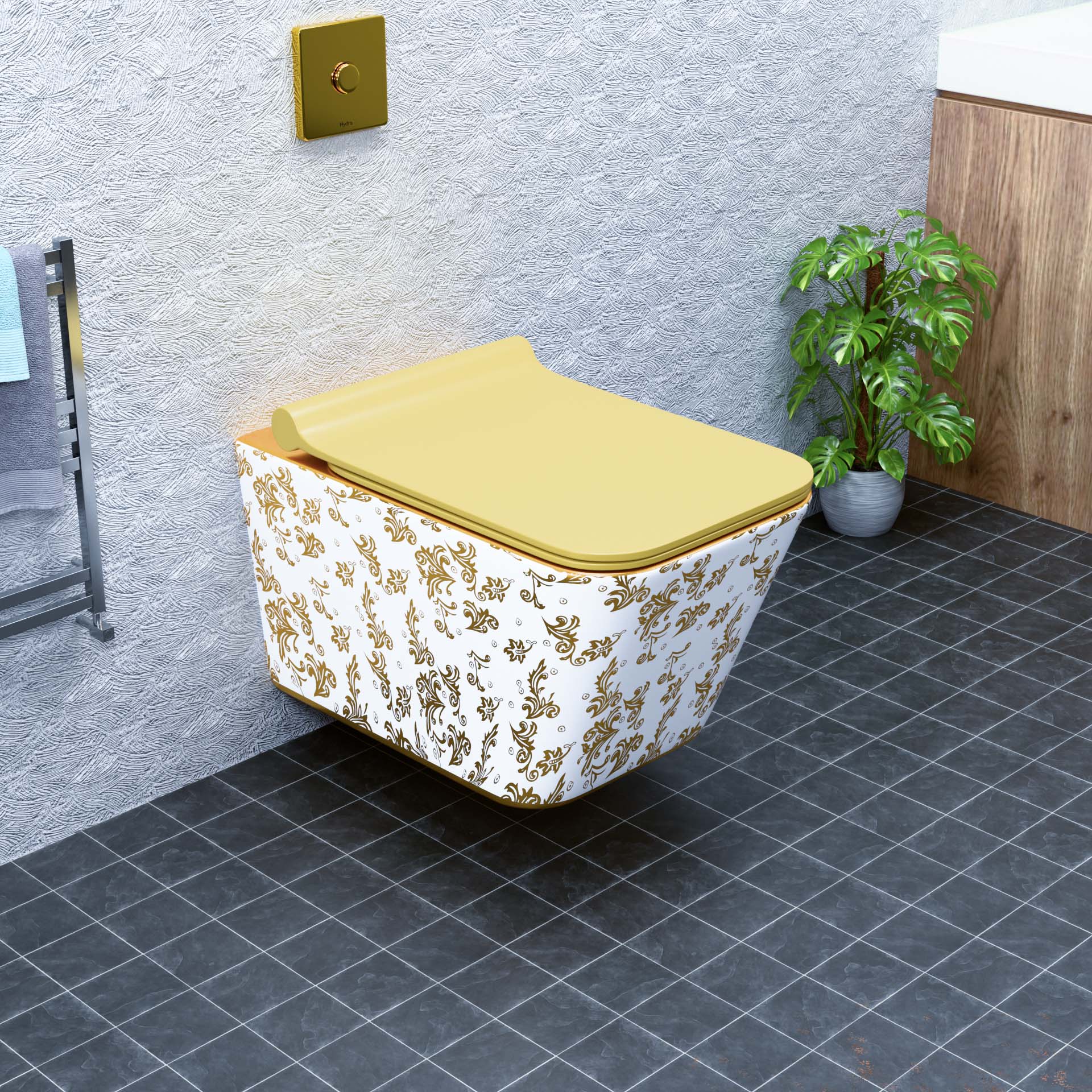 InArt Ceramic Rimless Wall Hung or Wall Mounted Water Closet Toilet wi ...