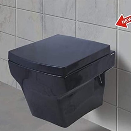 InArt Ceramic Wall Hung or Wall Mounted Black Water Closet Toilet with ...