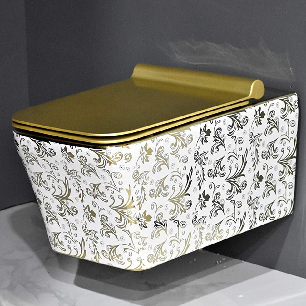 InArt Ceramic Rimless Wall Hung or Wall Mounted Water Closet Toilet wi