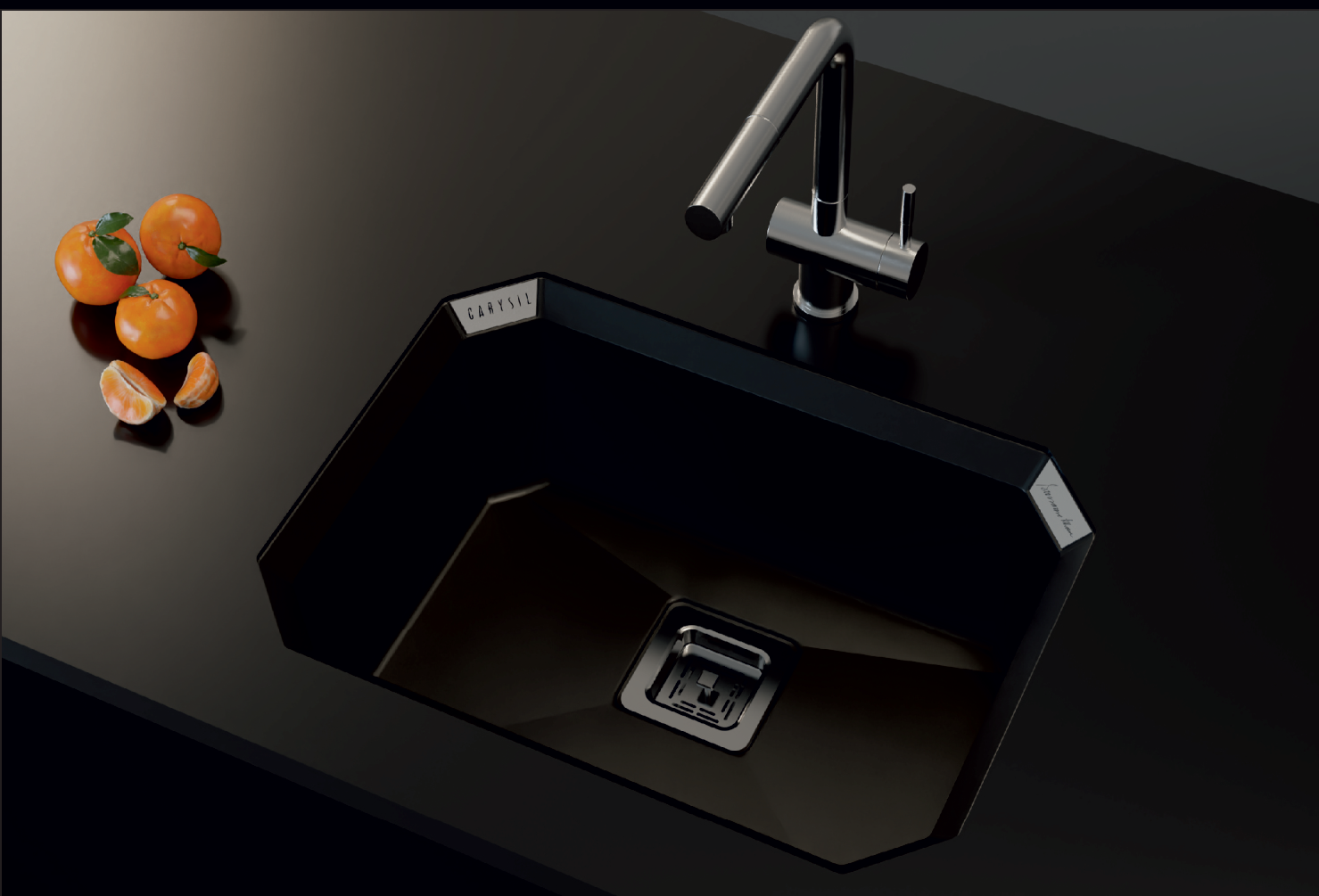 Carysil The Kristal Collection Granite Quartz Kitchen Sink - 24" x 18 ...