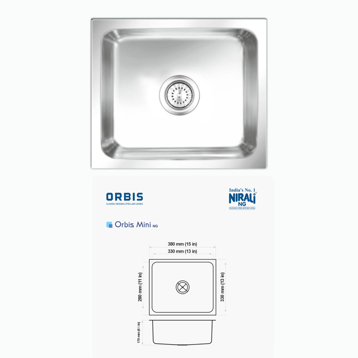 Nirali NG AISI 304 Grade Stainless Steel Single Bowl Kitchen Sink Orbi – InArt-Studio