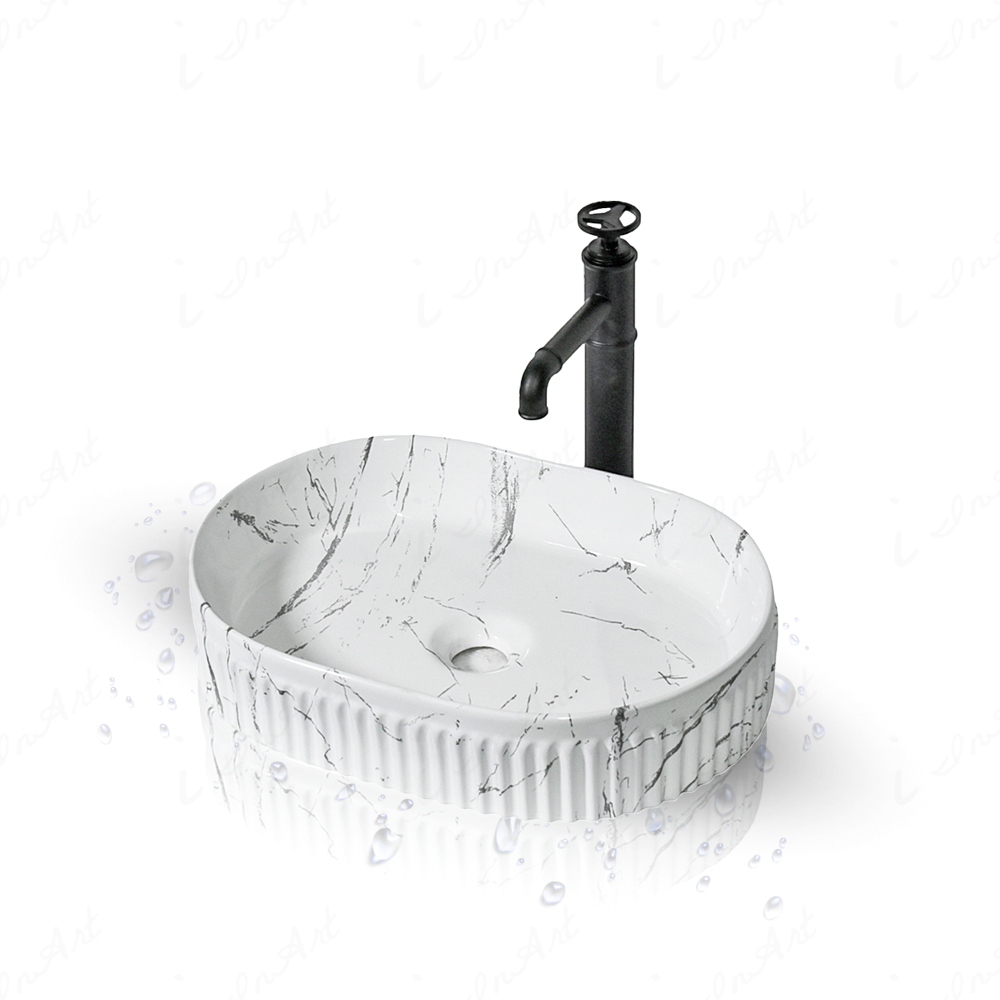 InArt Table Top Wash Basin Design 46 x 34 CM White Marble DW244 – InArt ...